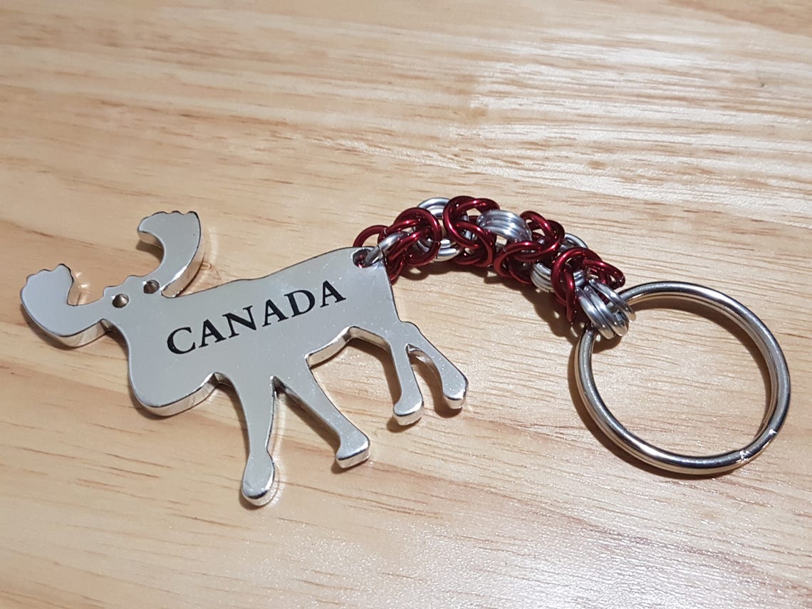 Canadian Moose Chainmaille Keychain - Etsy