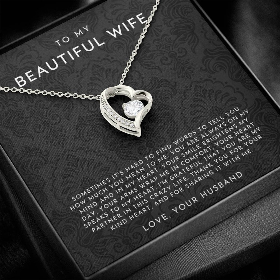To My Beautiful Wife Necklace Gift for Wife From Husband - Etsy