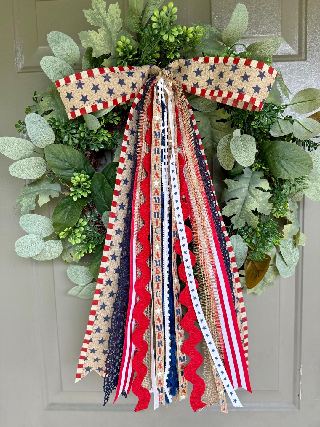 Patriotic Americana Ribbon Bundle With a Bow - Etsy