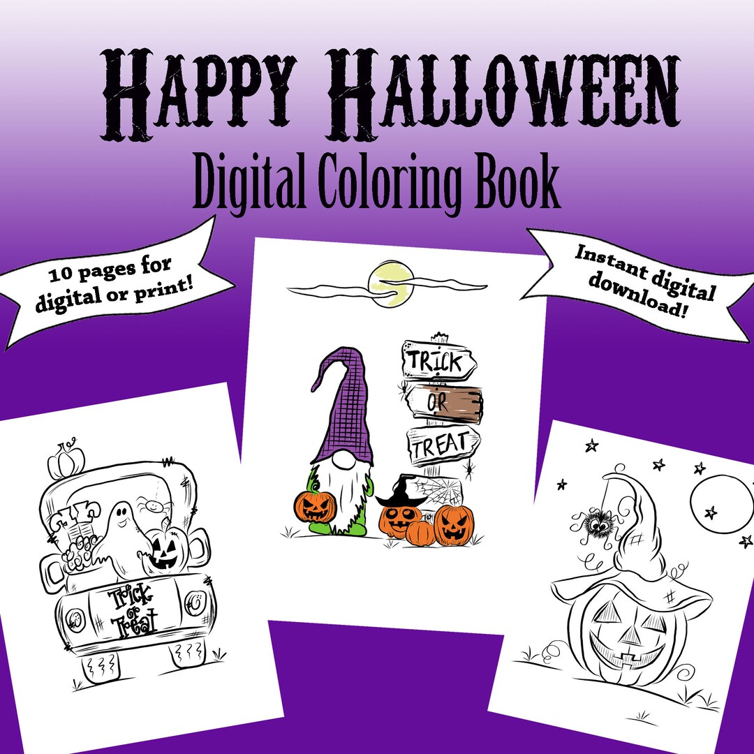 Halloween Coloring Pages (digital Coloring Book) - Etsy