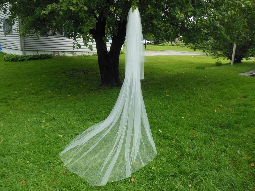 Custom 3 Tier Royal Cathedral Length Wedding Veil Made to Order Blusher ...