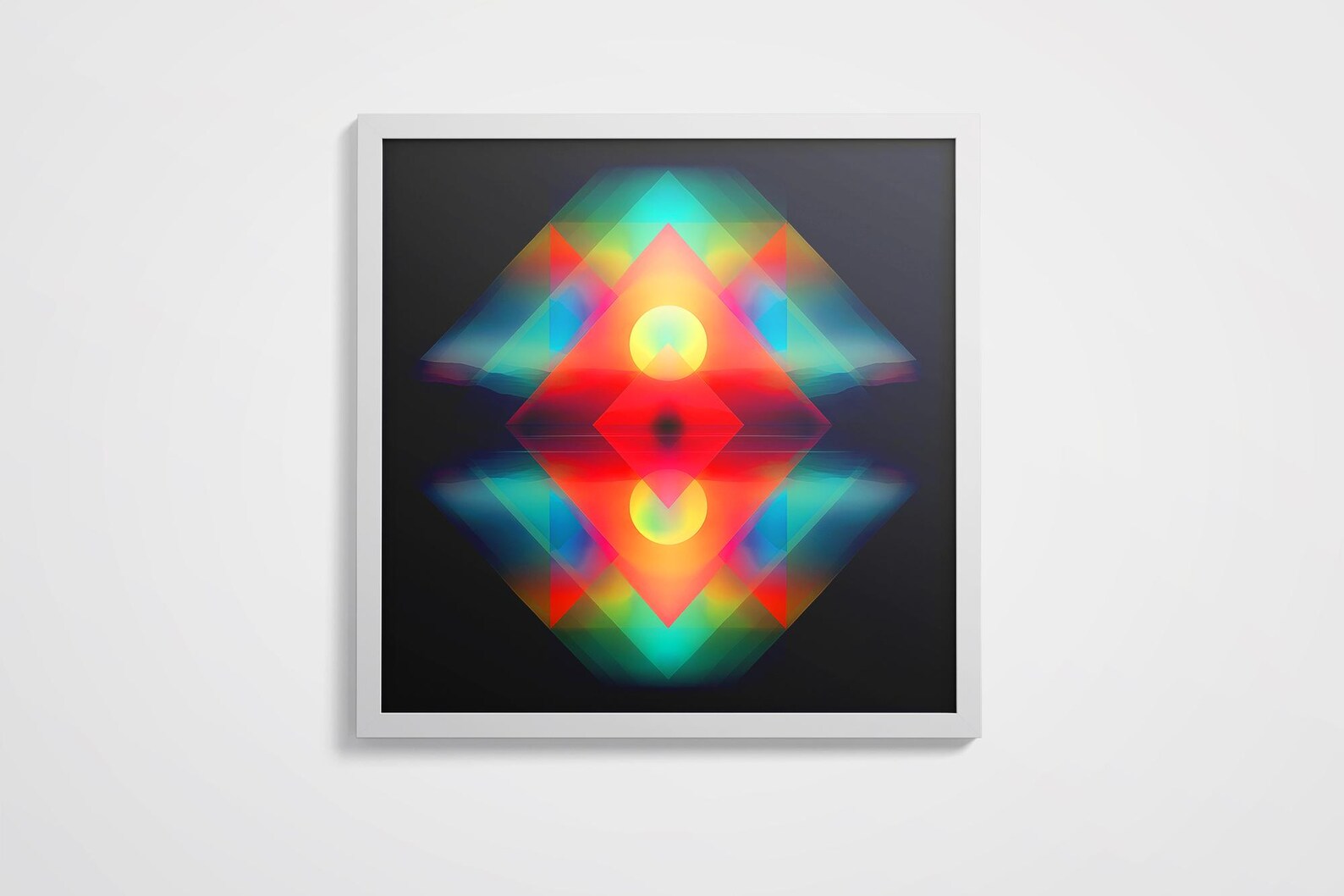 Rainbow Diamond Digital Art Print, Geometric Energy Poster, Sacred ...