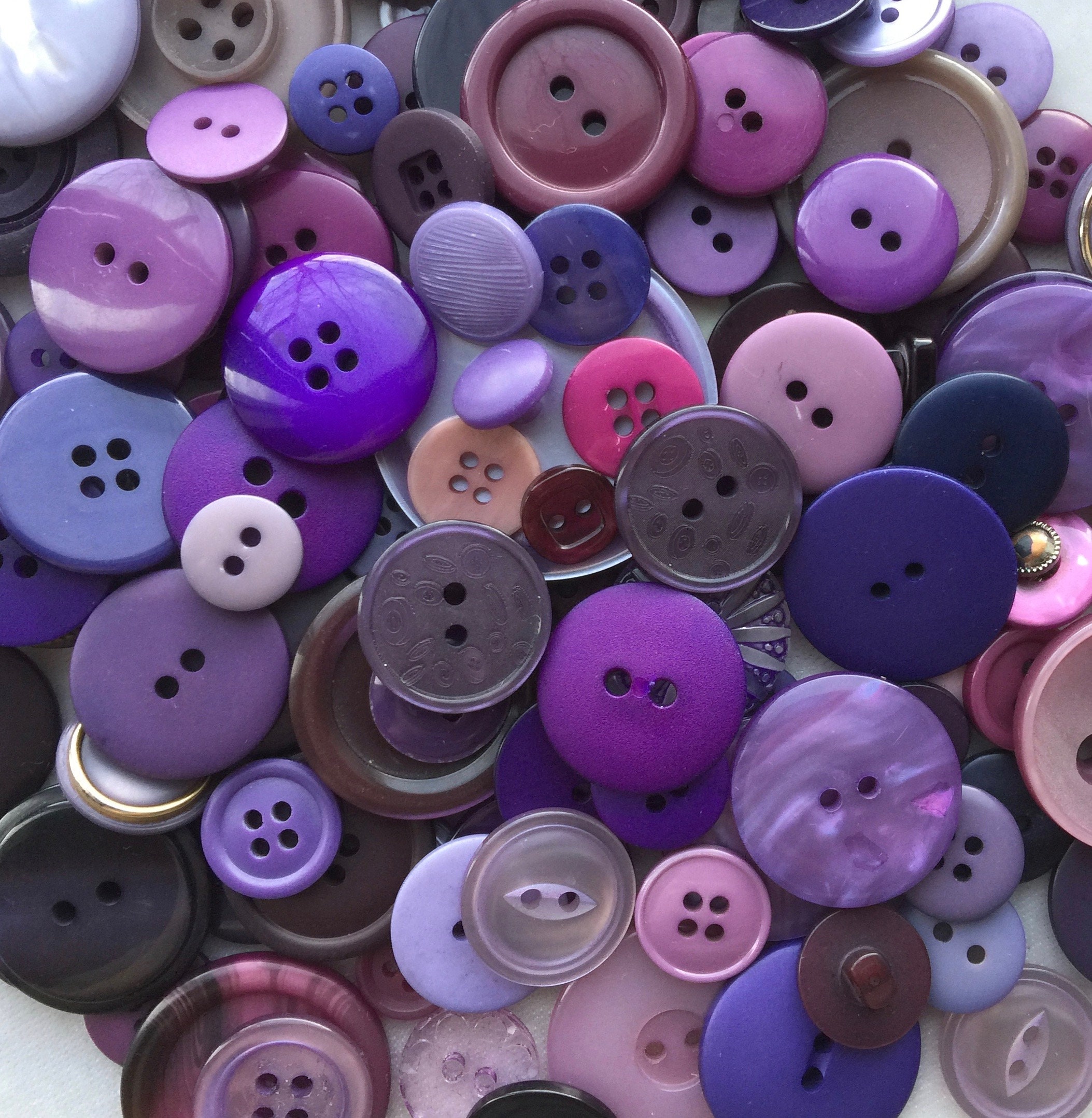 240 Pcs Vintage Buttons Purple Buttons Craft Buttons Sewing Buttons ...