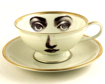 Vintage Face Tea Cup - Etsy