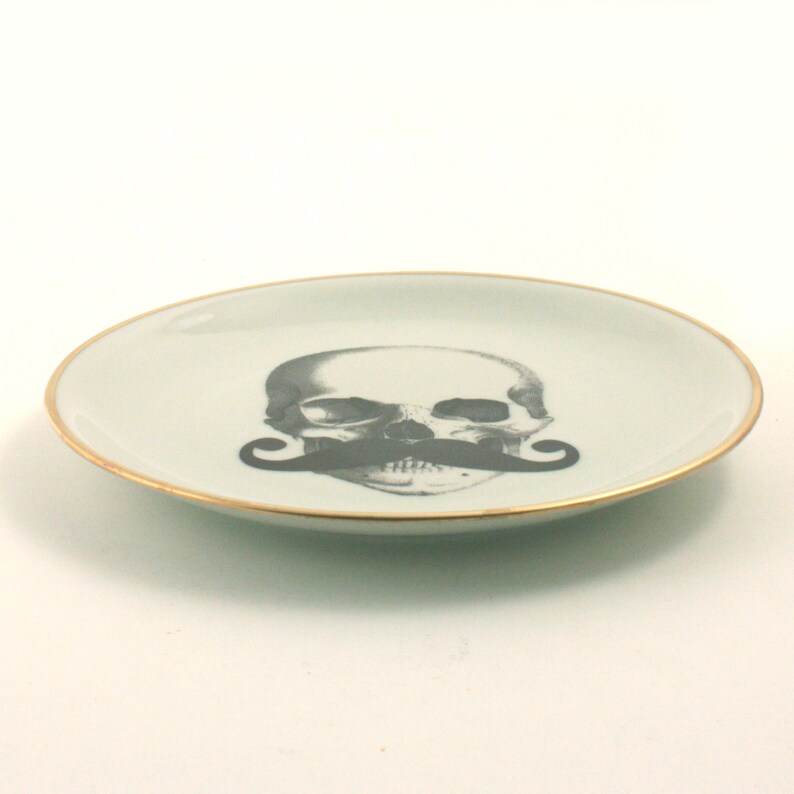 Skull Vintage Plate Dish 7.48 Porcelain Halloween Table - Etsy