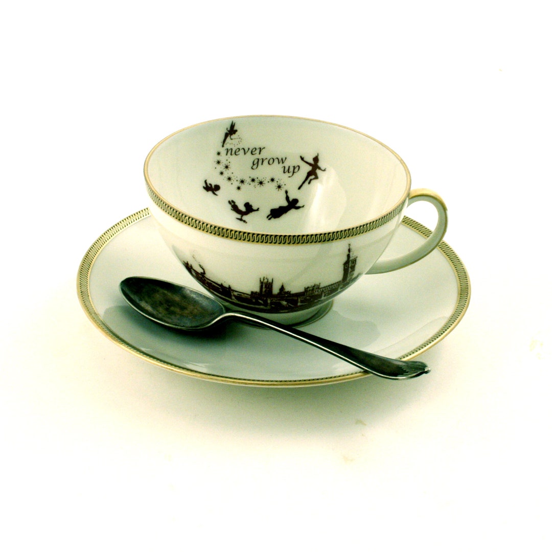PETER PAN Lovers Gift Tea Coffee Cup, Personalized Vintage Porcelain ...