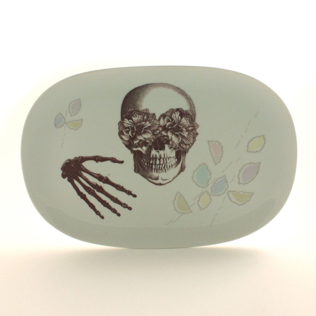 SUGAR SKULL Serving Platter, Halloween Gift, Skeleton Hand, Cake ...