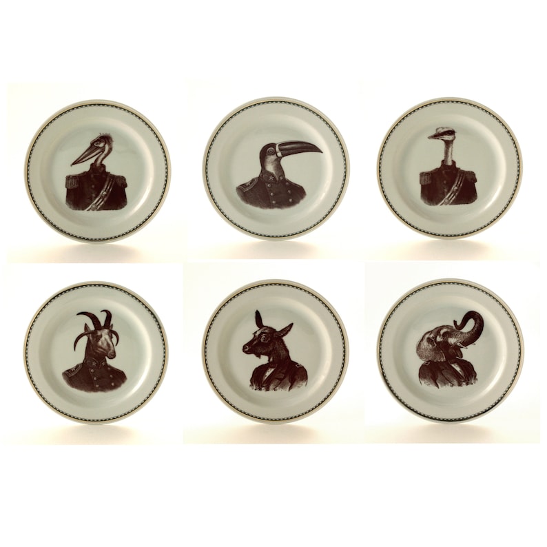 Anthropomorphic Art General Animal Set for 6 Wedding Table - Etsy