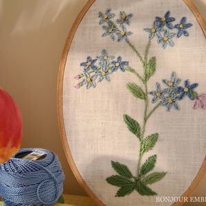 Forget-me-not Hand Embroidery Pattern, You Tube Video Tutorial ...