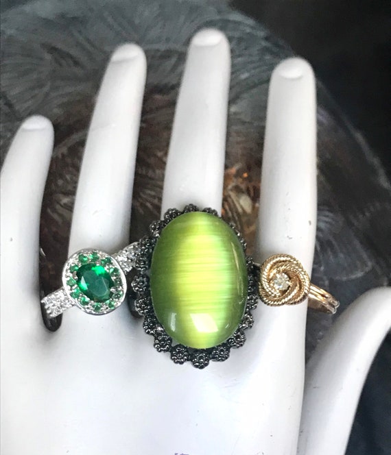 Vintage Rings Lot Fun Rings Vintage Ring Lot Ring Three Rings Vintage Jewelry Gift for Her Statement Rings for Women Estate Lot of 3 Rings Etsy