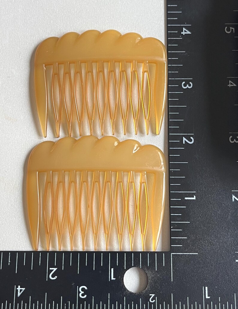 Vintage 1980s Hair Combs Set of 2 RARE MODA-B Light Brown, Made in ...