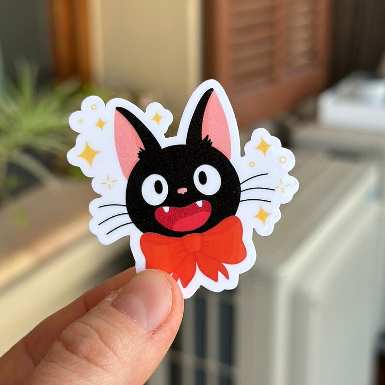 Jiji Cat - Vinyl Sticker | Holographic or Glossy Finish - Etsy UK