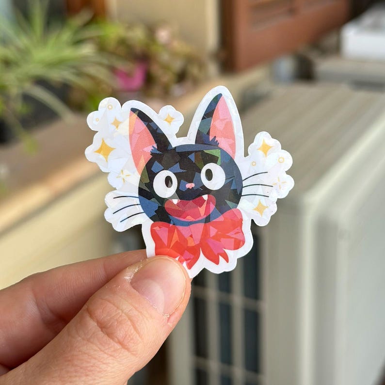 Jiji Cat - Vinyl Sticker | Holographic or Glossy Finish - Etsy UK