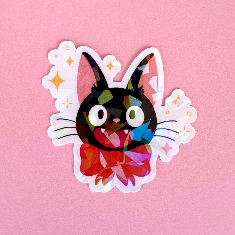 Jiji Cat - Vinyl Sticker | Holographic or Glossy Finish - Etsy UK