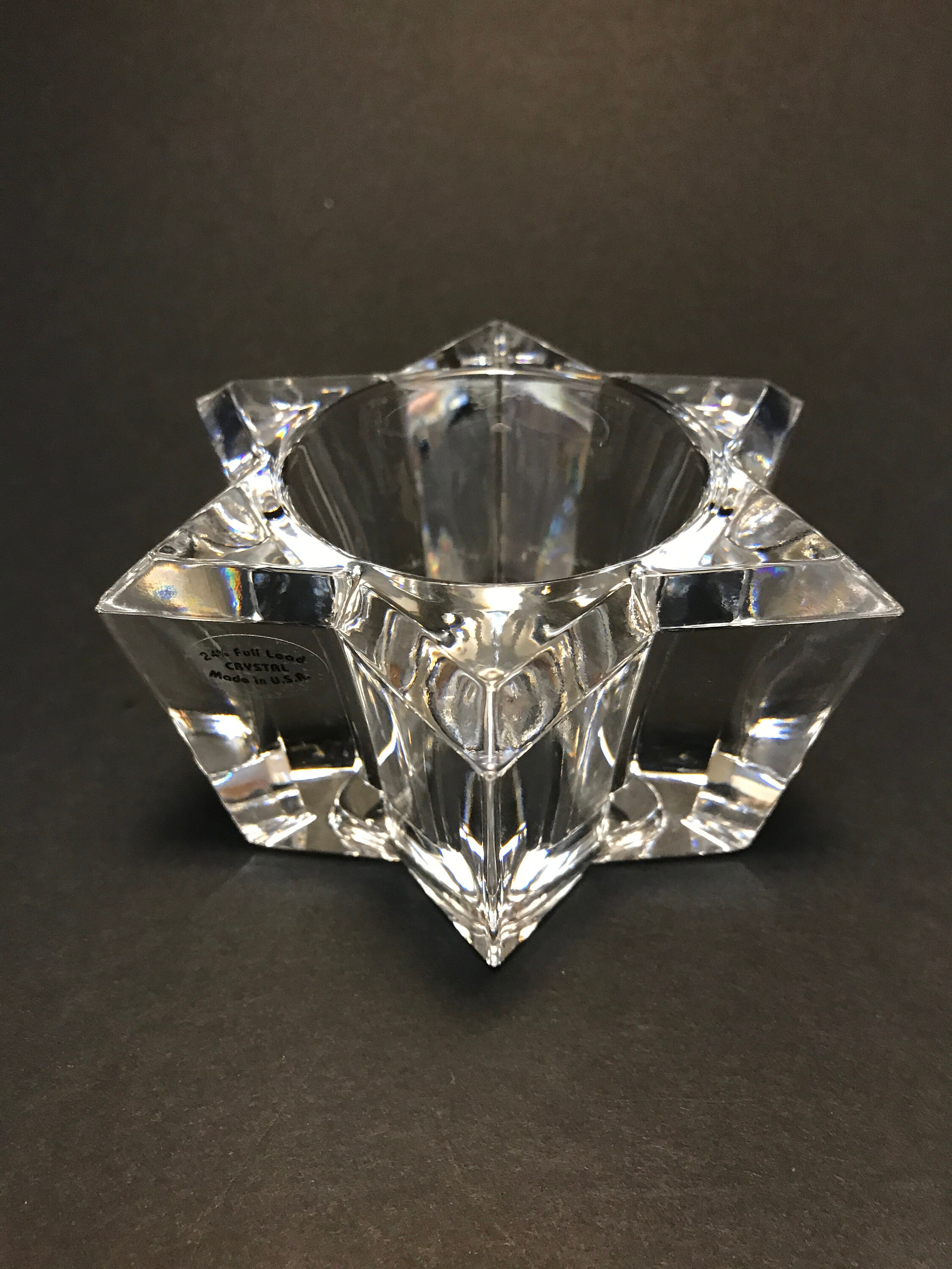PARTYLITE CRYSTAL 24% Lead Crystal Made in USA Six Point | Etsy