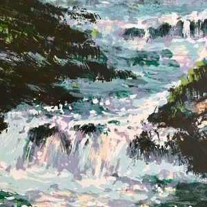 Gary Hinte - "waterfall", Vintage Mid-century Modernist, Hand Signed ...