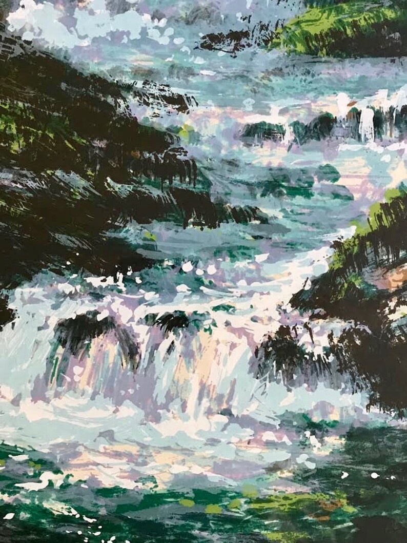 Gary Hinte - "waterfall", Vintage Mid-century Modernist, Hand Signed ...