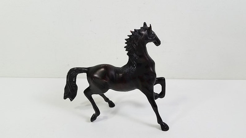 Cast Metal Large black Stallion Horse - Etsy
