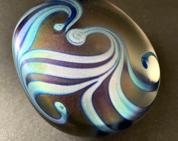 Robert Eickholt - Blue Swirl Iridescent Heart Hand-blown Glass ...