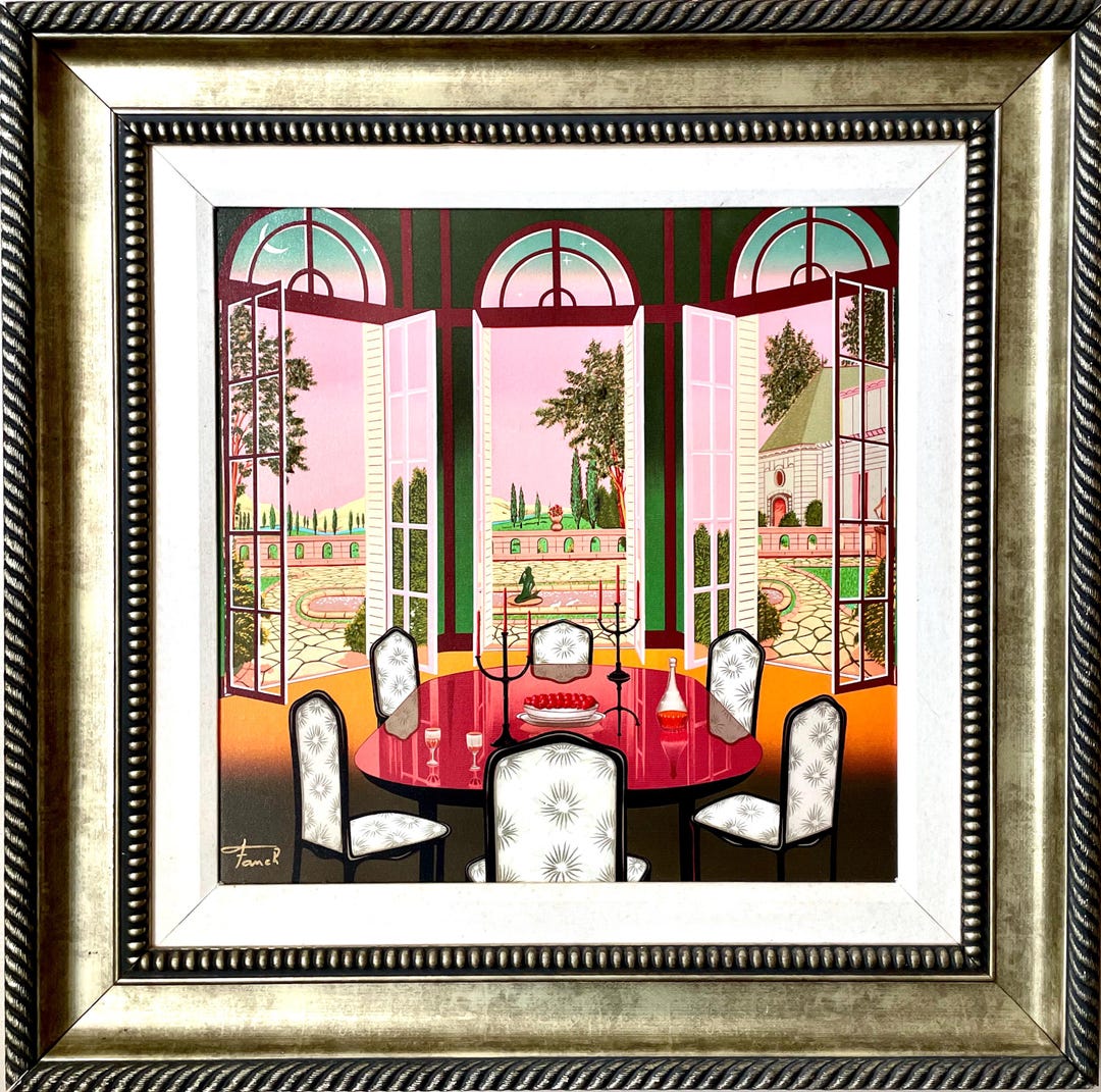 Francois "fanch" Ledan (1949 - ) Giclee on Canvas "aperitif Au Chateau ...