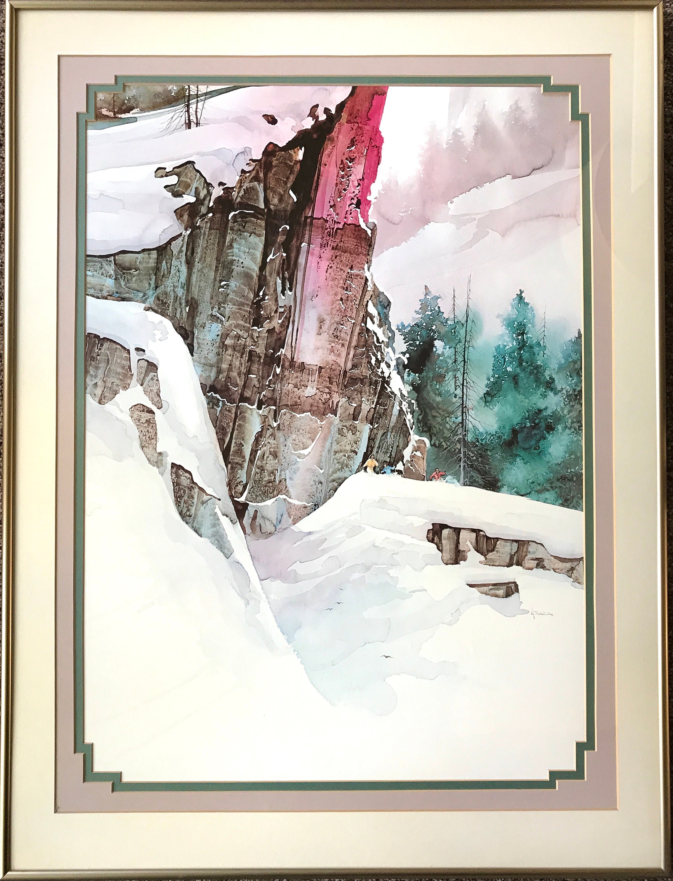 Michael Atkinson Three Skiers Signed in the | Etsy