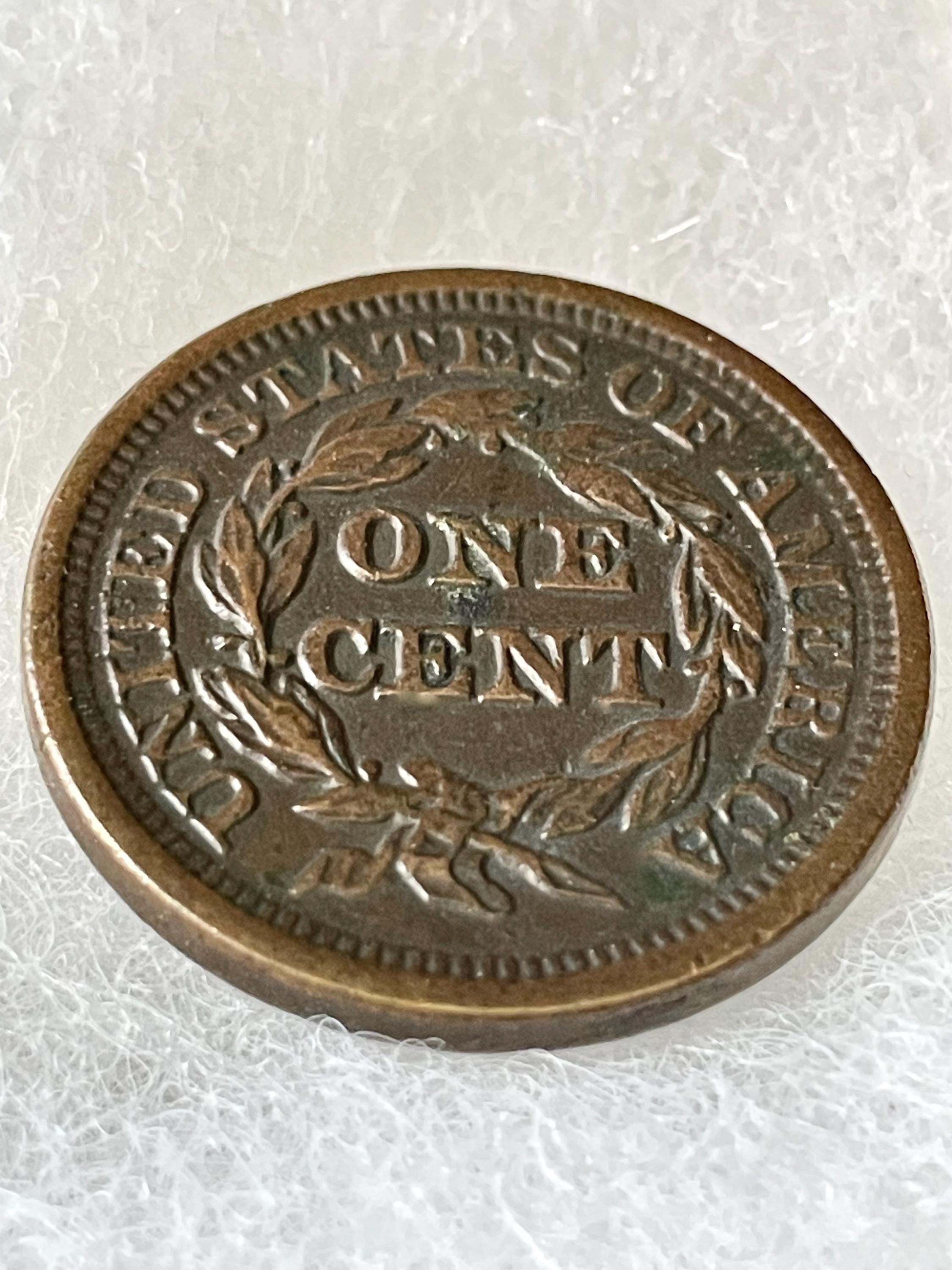 1849 United States Braided Hair Copper Penny U.S. Mint, Condition is ...