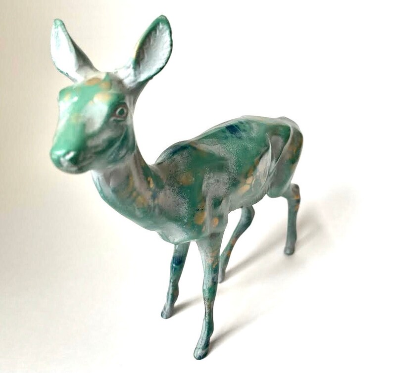 Painted Cast Metal Sculpture of Doe Made in Japan by Toyo 7 - Etsy