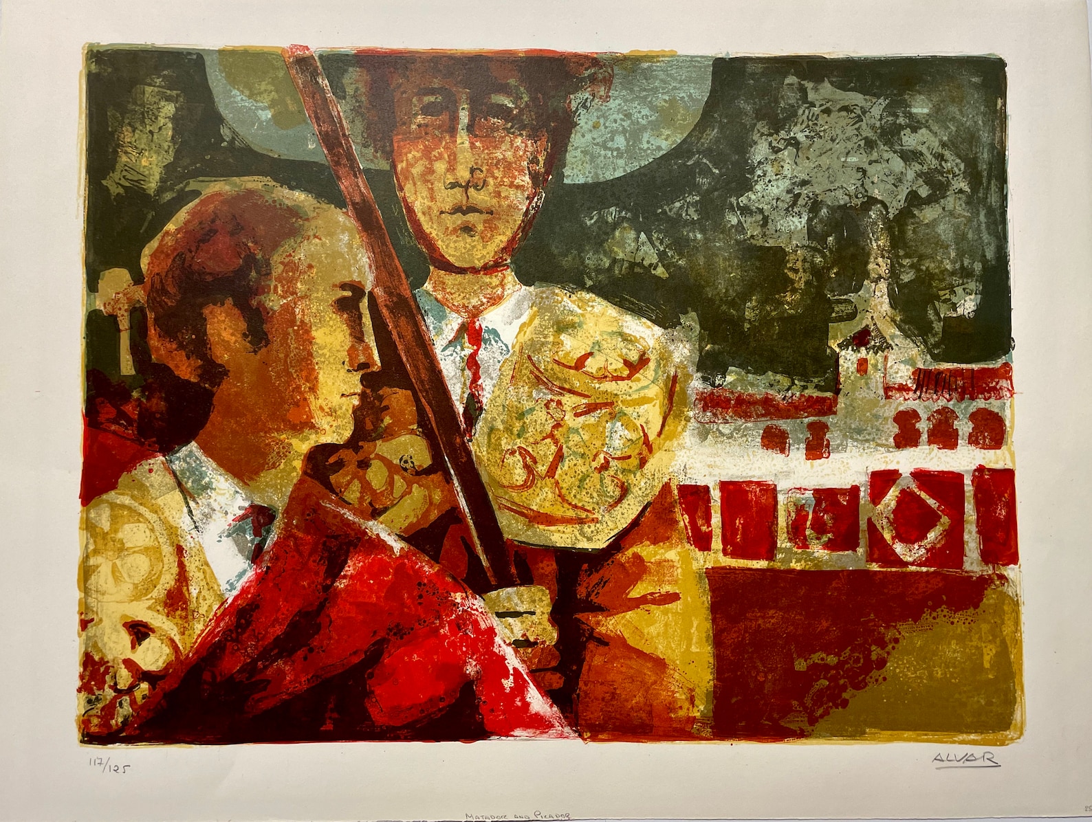Alvar Sunol Matador and Picador, 15.5 X 21 Lithograph, L/E 117/125 ...