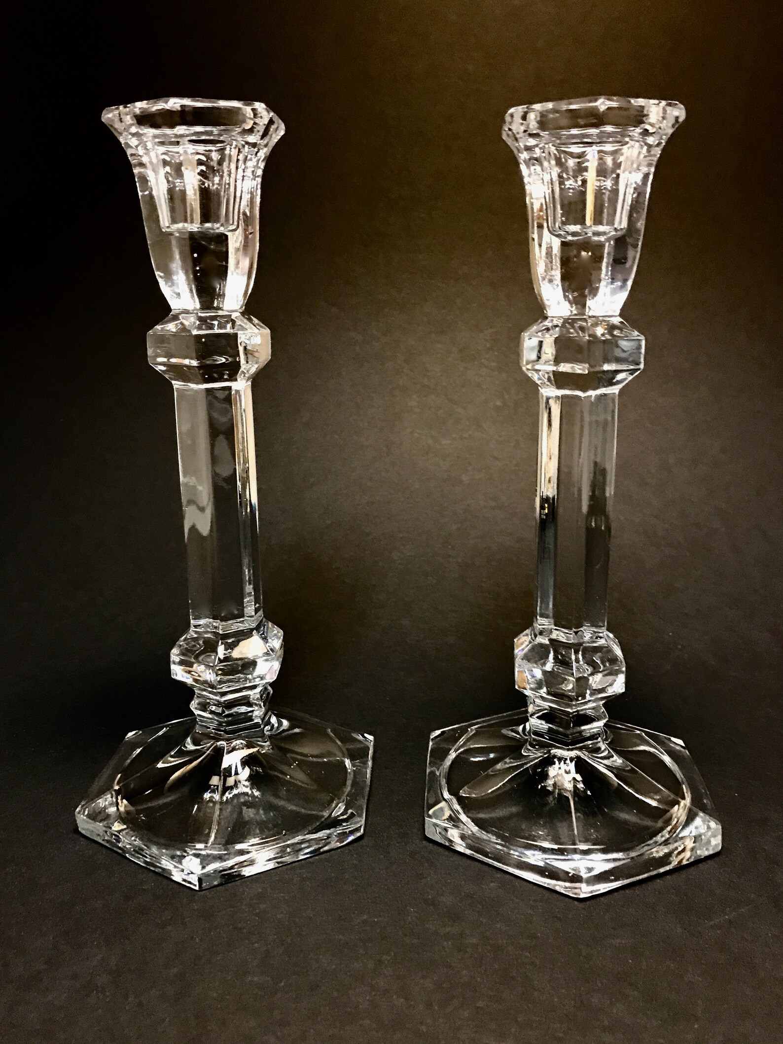 Towle Crystal - Full Lead Crystal, Vintage Candlestick Holder Pair ...
