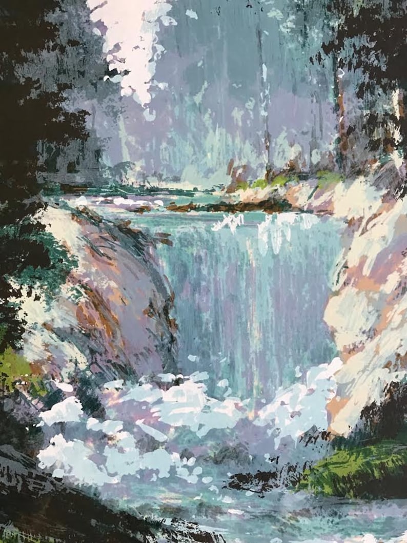 Gary Hinte - "waterfall", Vintage Mid-century Modernist, Hand Signed ...