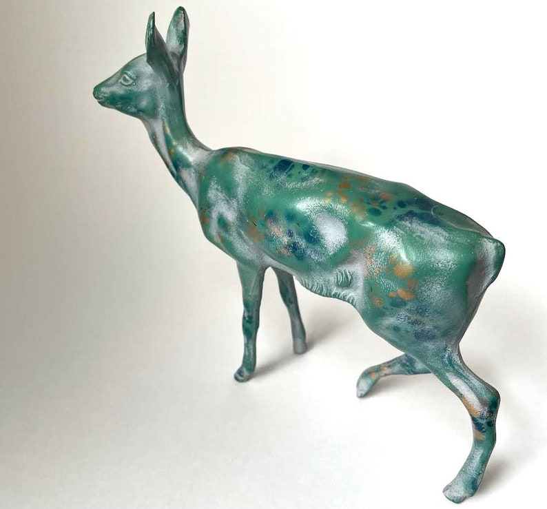 Painted Cast Metal Sculpture of Doe Made in Japan by Toyo 7 - Etsy