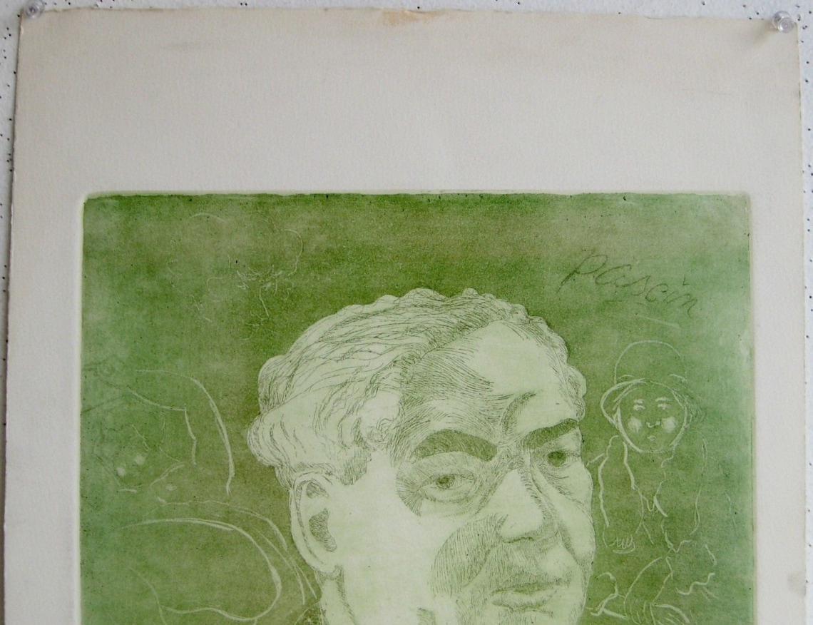 Frank Gutierrez Vintage Portrait Etching of Artist Jules - Etsy