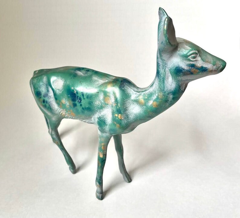 Painted Cast Metal Sculpture of Doe Made in Japan by Toyo 7 - Etsy