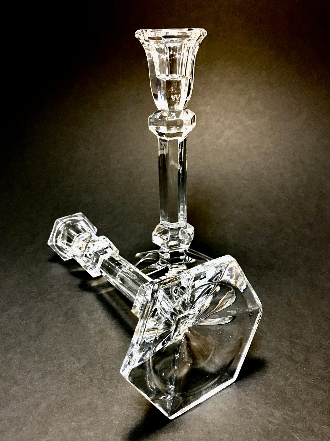 Towle Crystal - Full Lead Crystal, Vintage Candlestick Holder Pair ...