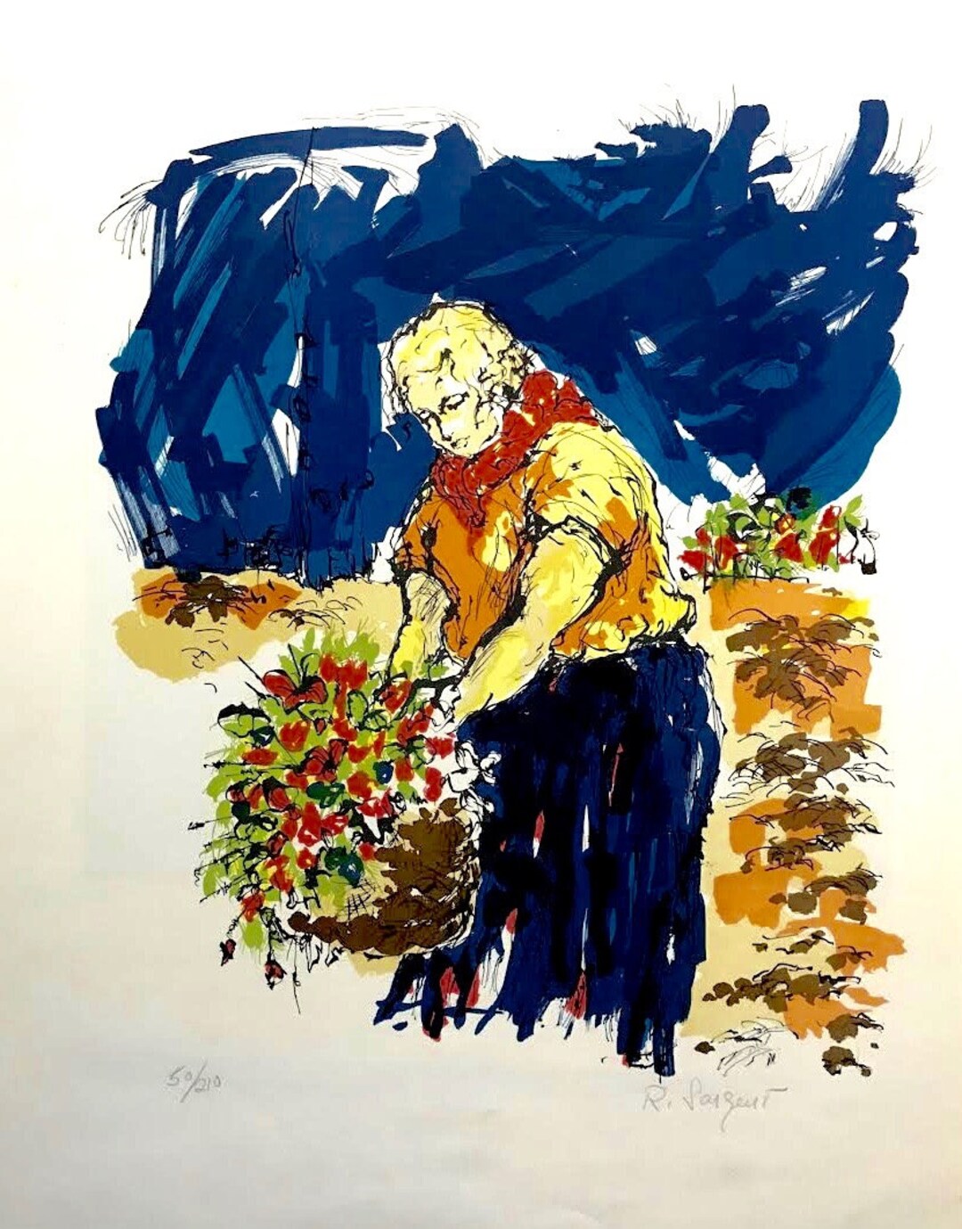 Robert E. Sargent tina Hand Signed, Numbered 50/210 Limited Edition, Lithograph by Listed Artist ...