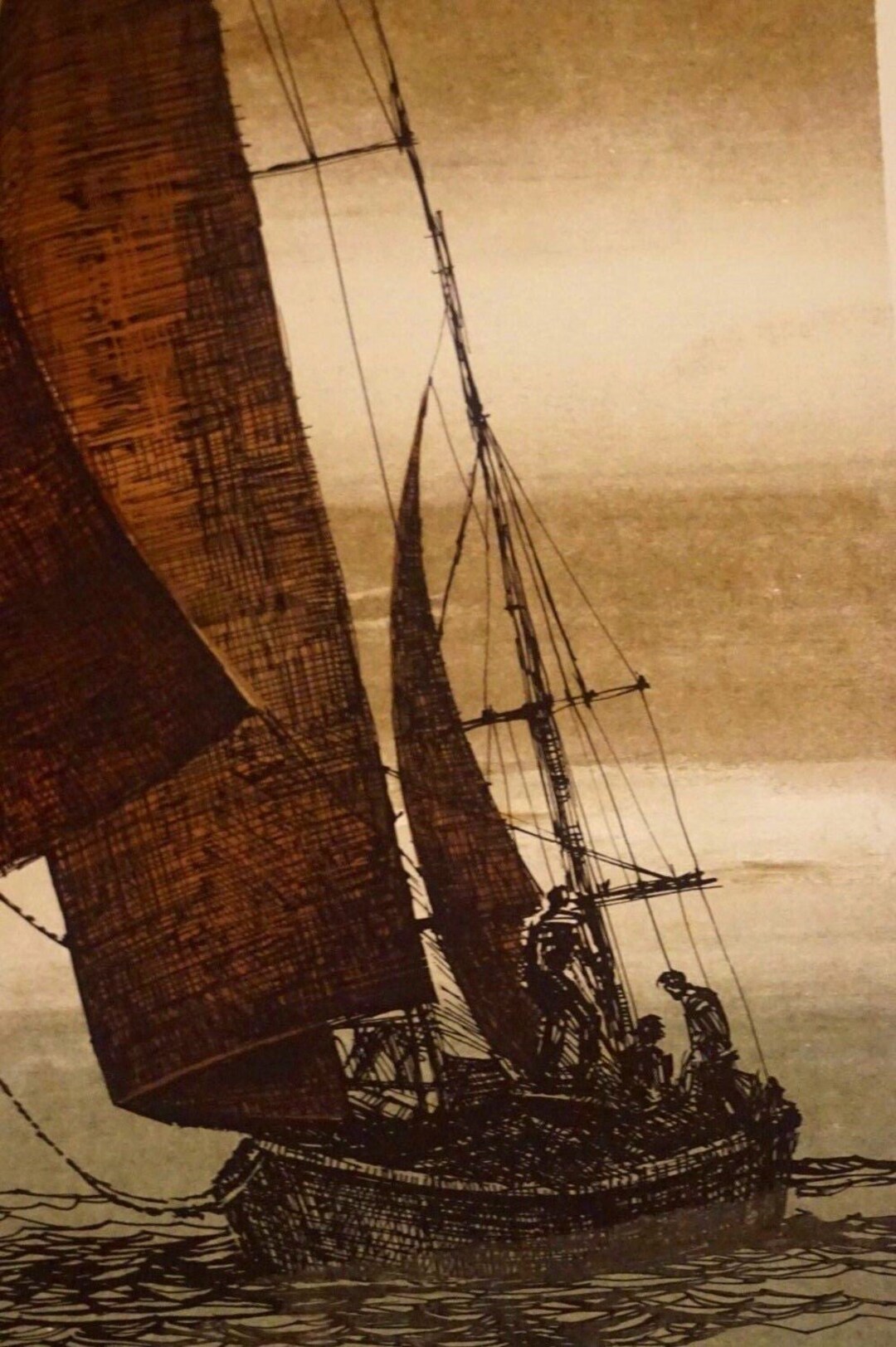 Roger Berghoff - "close to the Wind", Large Vintage Lithograph Print ...