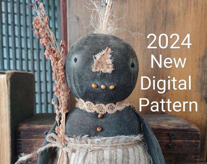 New 2024 Instant Download Pattern Primitive Folk Art Black Pumpkin ...