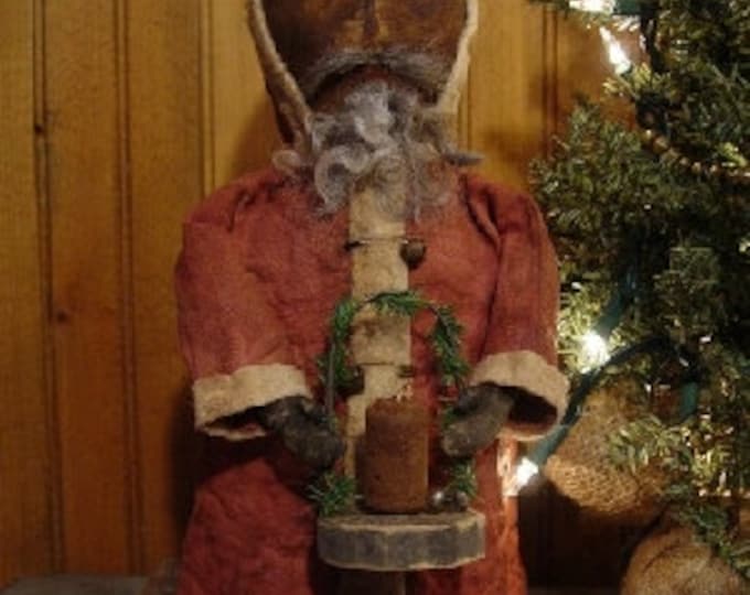 Instant Download Pattern Primitive Christmas Folk Art Santa Doll E ...