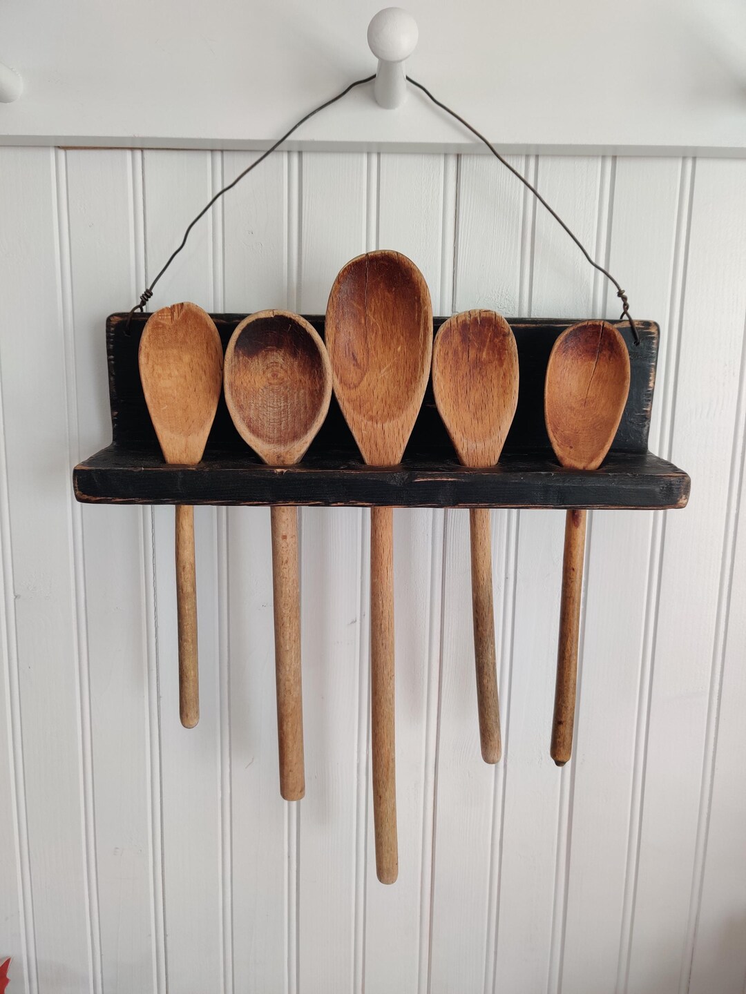 Spoons NOT Included Primitive HANDMADE Farmhouse Rustic Aged Black ...