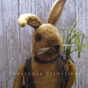 2016 E-PATTERN Primitive Folk Art Early Style Bunny Rabbit Standing ...