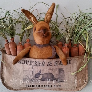 2016 E-PATTERN Primitive Folk Art Early Style Bunny Rabbit Doll With ...