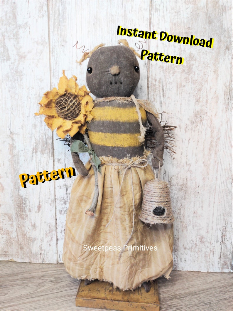 Instant Download PATTERN PDF Primitive Folk Art Cloth Summer - Etsy