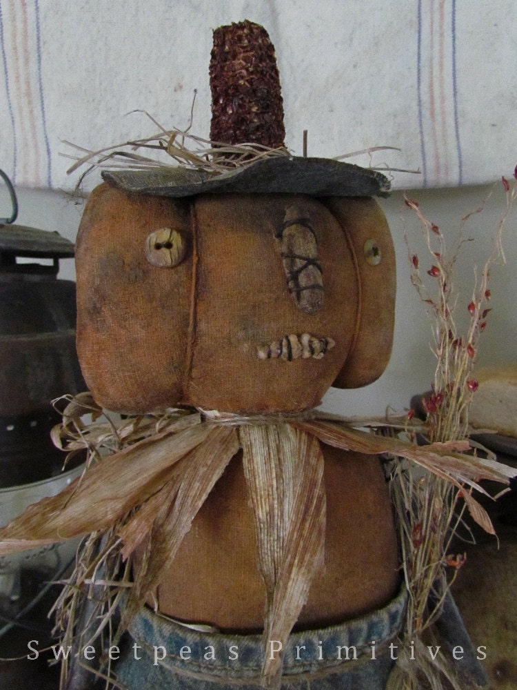 Instant Download Pattern Primitive Folk Art Standing Pumpkin - Etsy