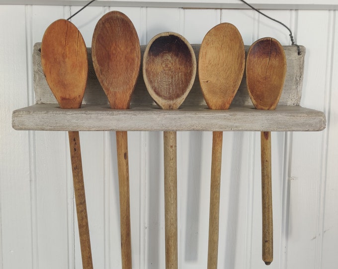 Spoons NOT Included Primitive HANDMADE Farmhouse Rustic Aged White ...