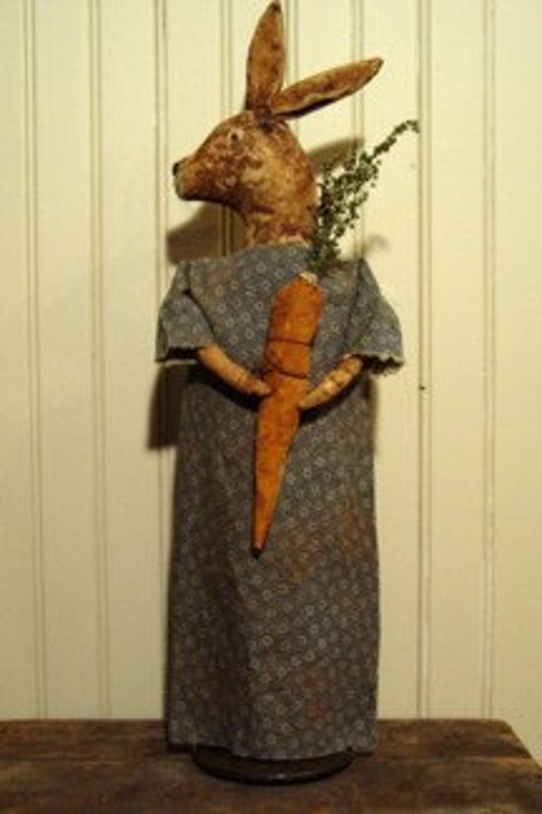 Primitive Early Style Spring Easter Rabbit Bunny Doll Make Do With ...