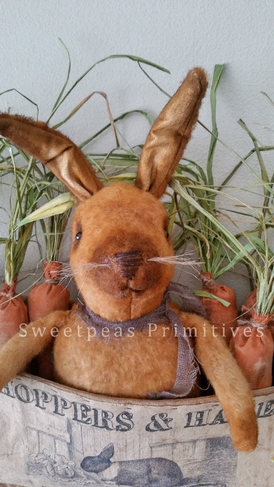 2016 E-PATTERN Primitive Folk Art Early Style Bunny Rabbit - Etsy