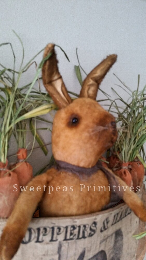 2016 E-PATTERN Primitive Folk Art Early Style Bunny Rabbit - Etsy
