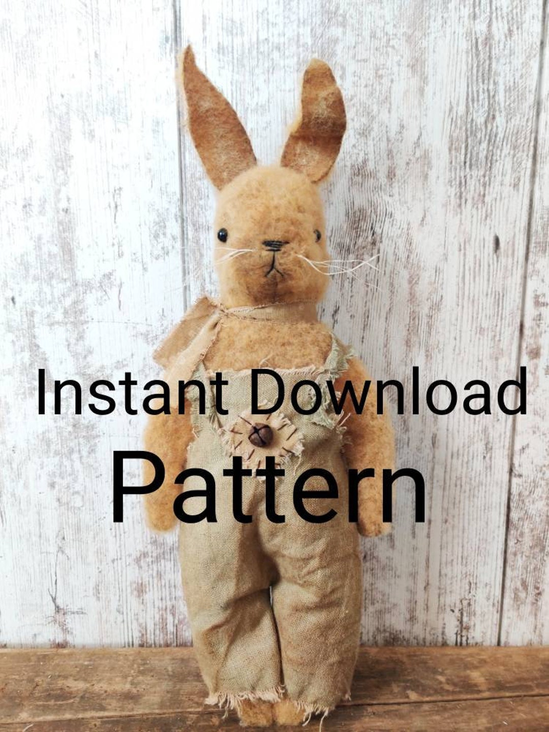NEW 2023 Instant Digital Download PATTERN PDF Primitive Farmer Bunny ...
