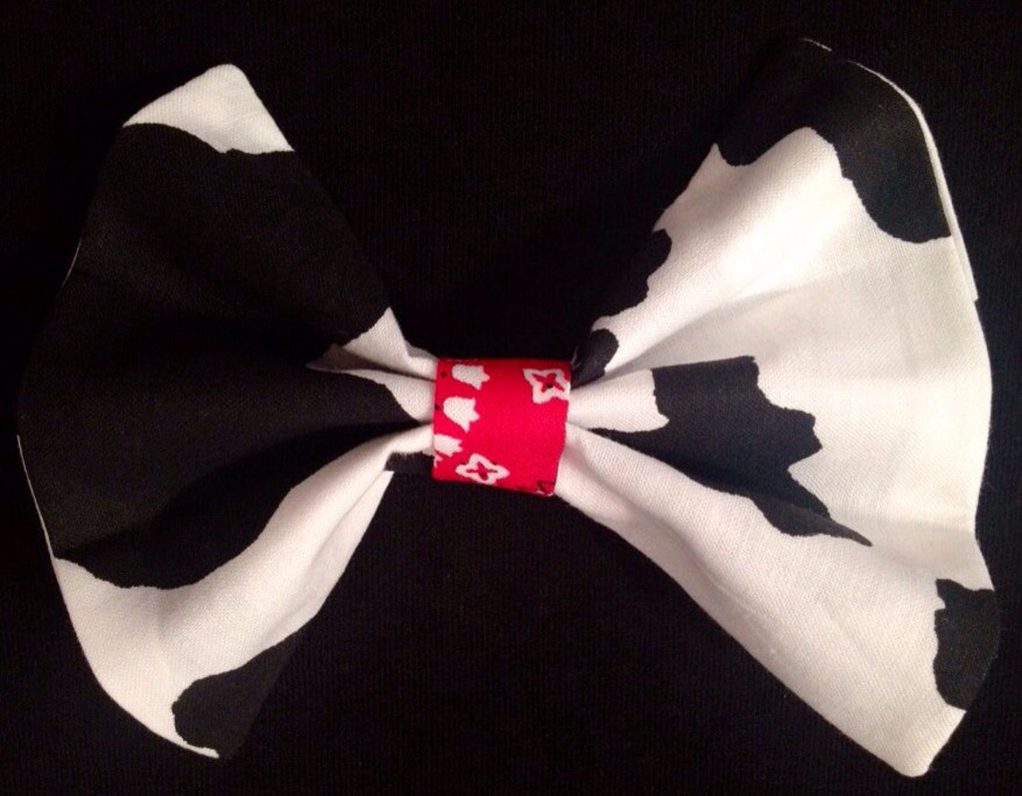 Cow Print Bow Barnyard Farm Blue Pink Red Western Cowboy - Etsy