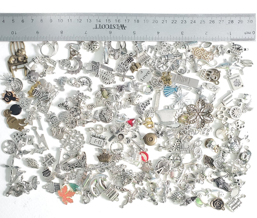 Bulk Charm Lot: 200+ Antique Silver Pendants, No Doubles - Etsy